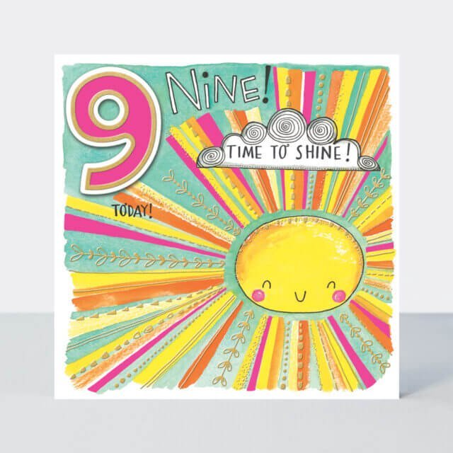 Time to shine 9 today card from The Dotty House