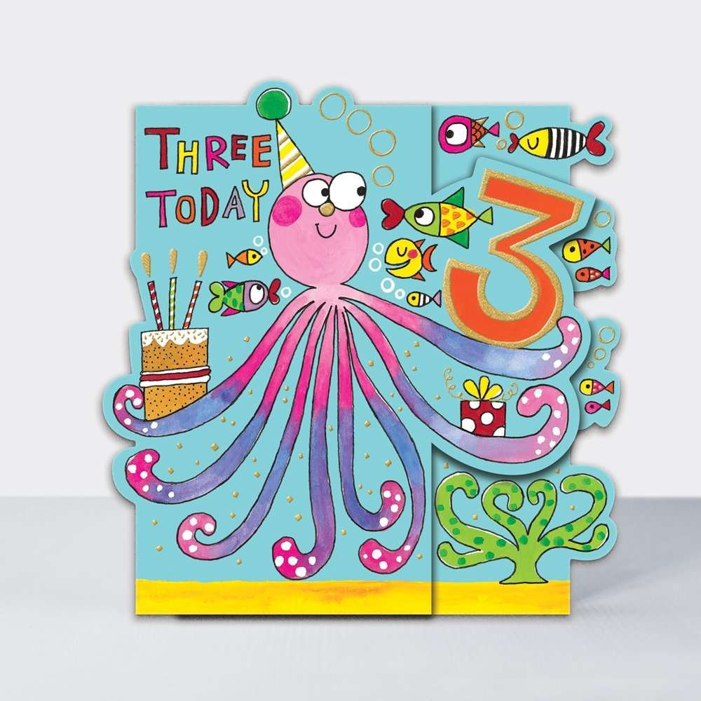 Octopus 3rd Birthday Card | The Dotty House