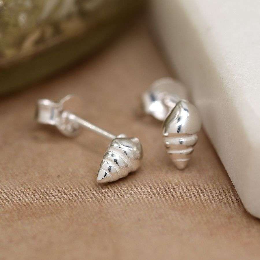 Conch Shell Stud Earrings by Peace of Mind at The Dotty House