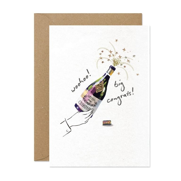 Big Congrats Champagne Card | The Dotty House