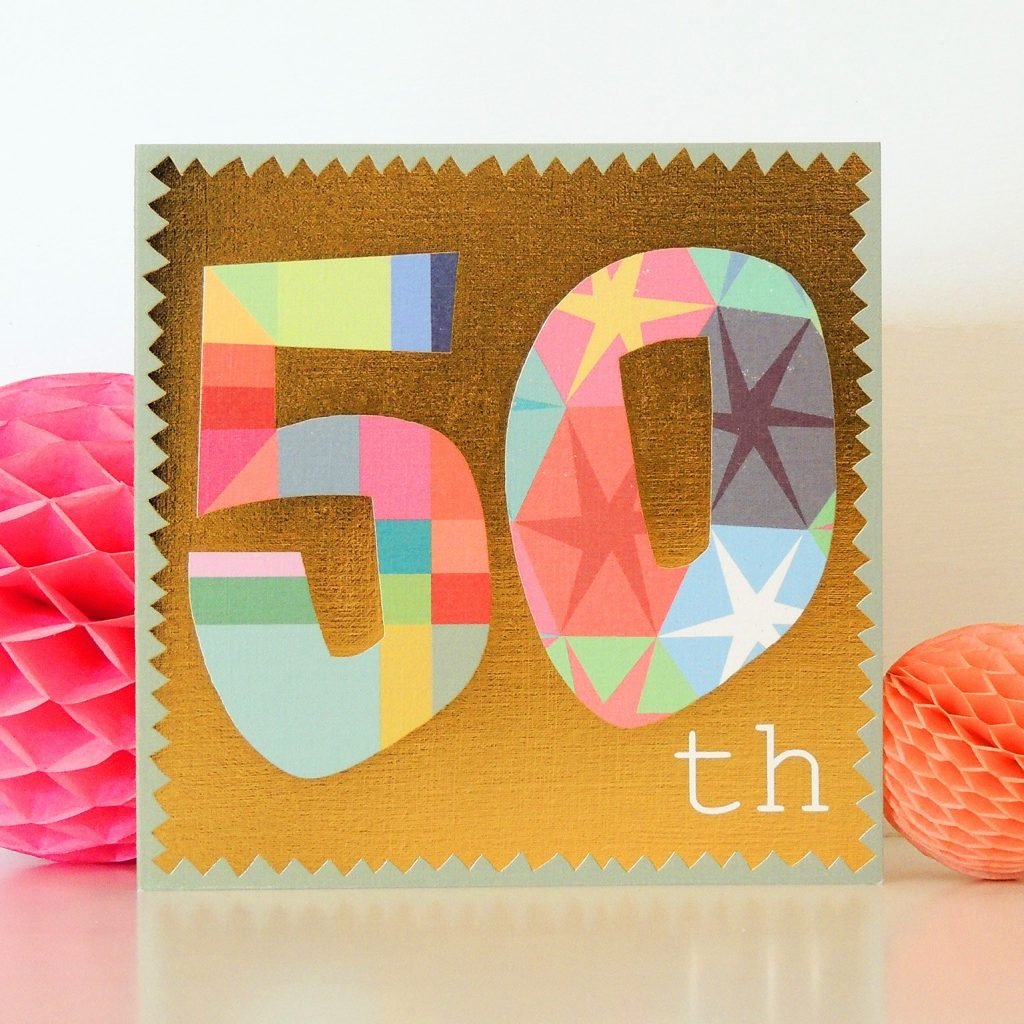 Golden Number 50 Card | The Dotty House